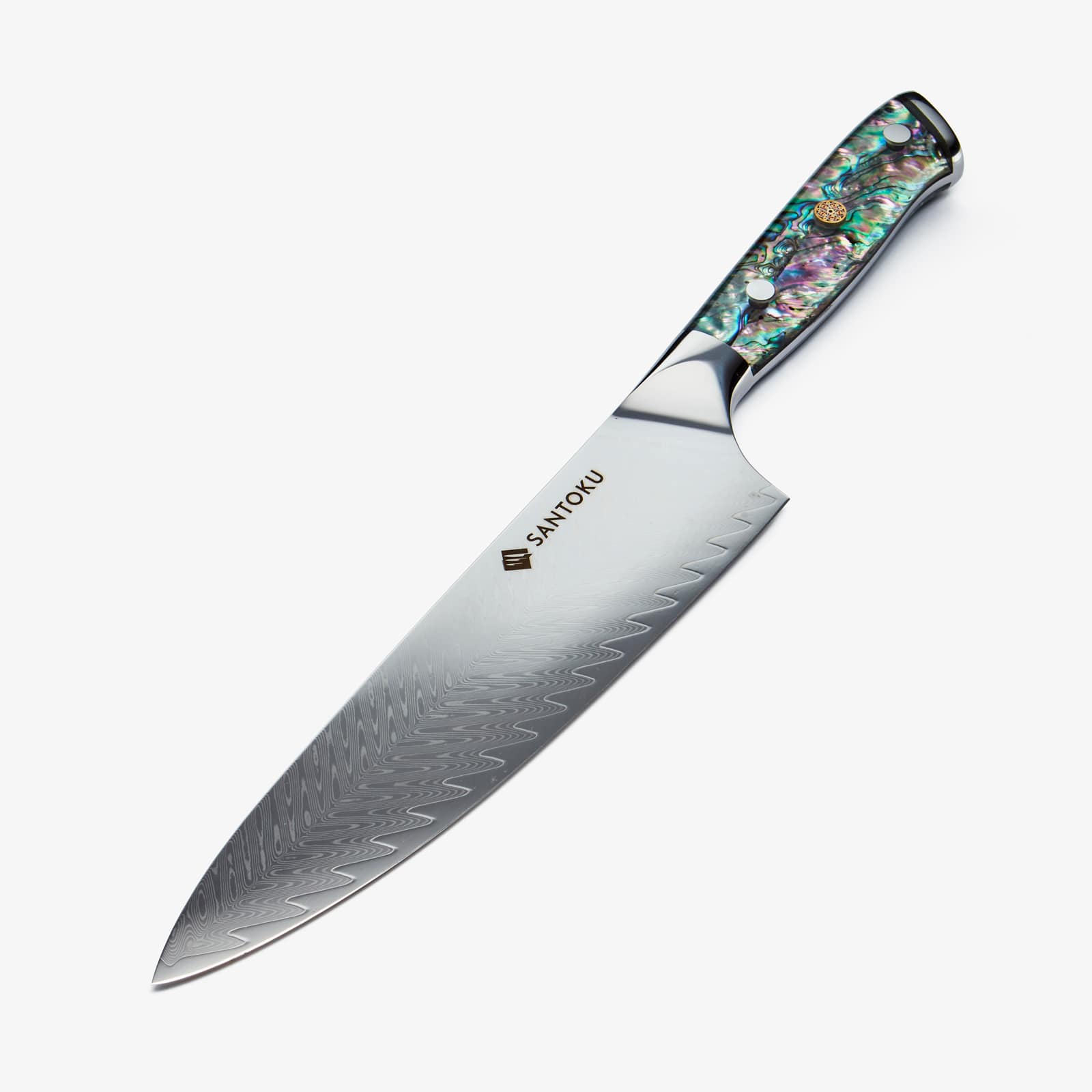 Chikashi 8" Chef Knife – 67-Layer VG10 Damascus, Abalone Handle ...